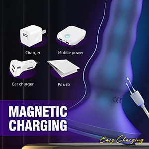 Wave Motion Prostate Massager Anal Vibrator Strong Suction Cup, Remote Control 10 Vibrating 4 Wave Modes, Clitoral G-Spot Stimulator Waterproof Adult Sex Toys for Men Women and Couples (Metal Blue)