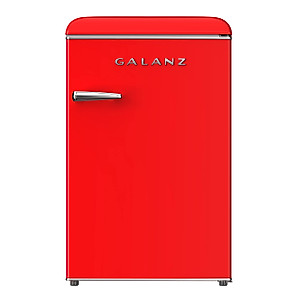 Galanz GLF31URDR Electric Mini Compact Upright Freezer Adjustable Mechanical Temperature Control, 3.1 Cu.Ft, Red