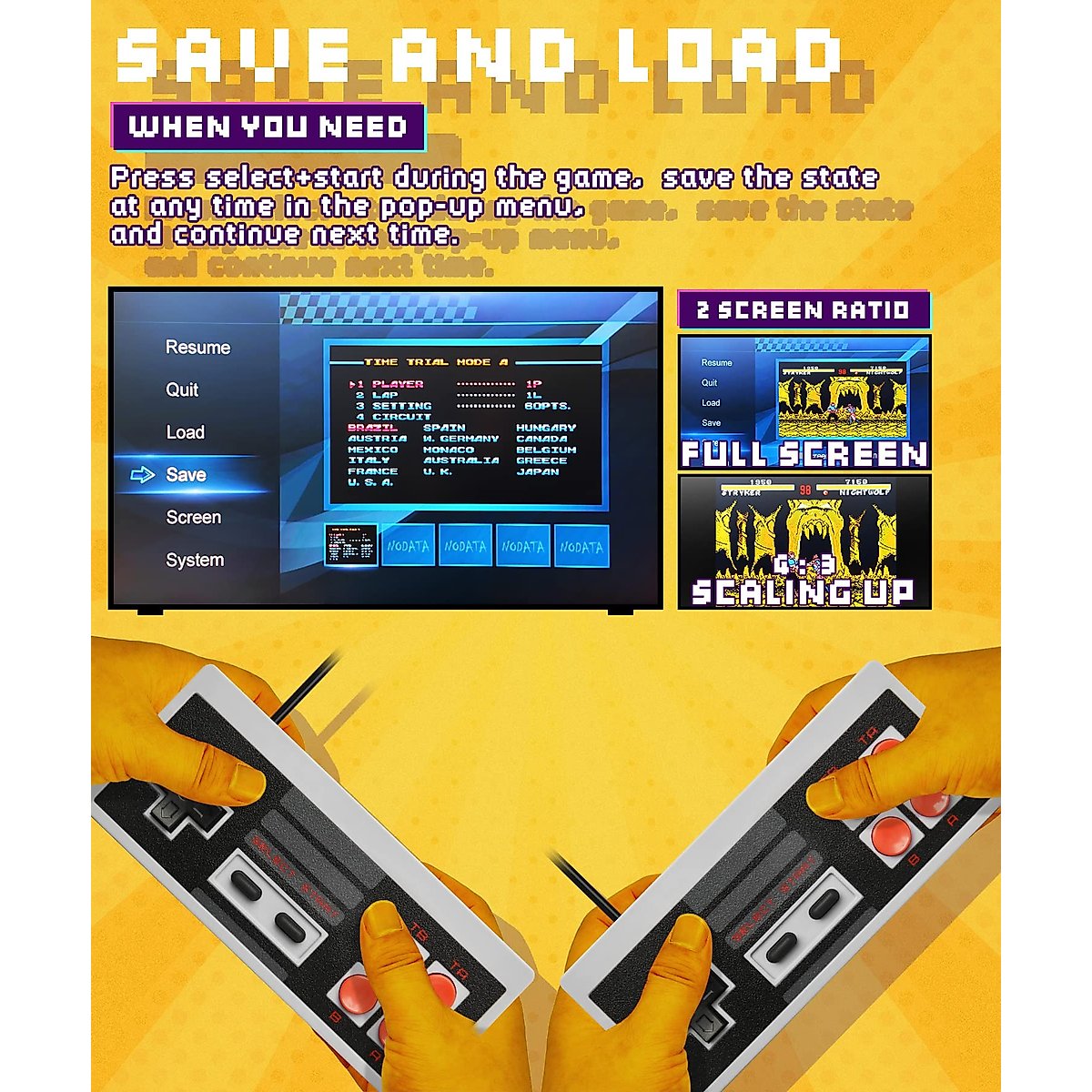Retro Mini Game Console, with Preloaded 870+ Classic Video Games, HDMI Output, 2 Controllers，Old-School 8-bit System, Gift of Childhood Memories …