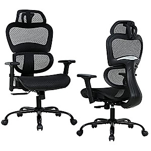 Home Office Chair Mesh Desk Chair Ergonomic Oiifce Chair with 3D Arms Back Lumbar Support Swivel Rolling Task Chair(Black)