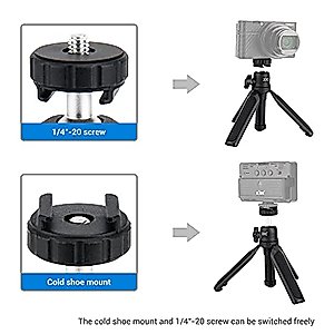 JJC 2 in 1 Extendable Mini Vlogging Tripod & Selfie Stick for Sony ZV-1F ZV-1 ZV-E1 RX100 VII A6000 A6100 A6300 A6400 A7C Canon EOS M50 M6 Mark II R7 R10 G7X Mark III II Panasonic G100 GX85 G9 & More