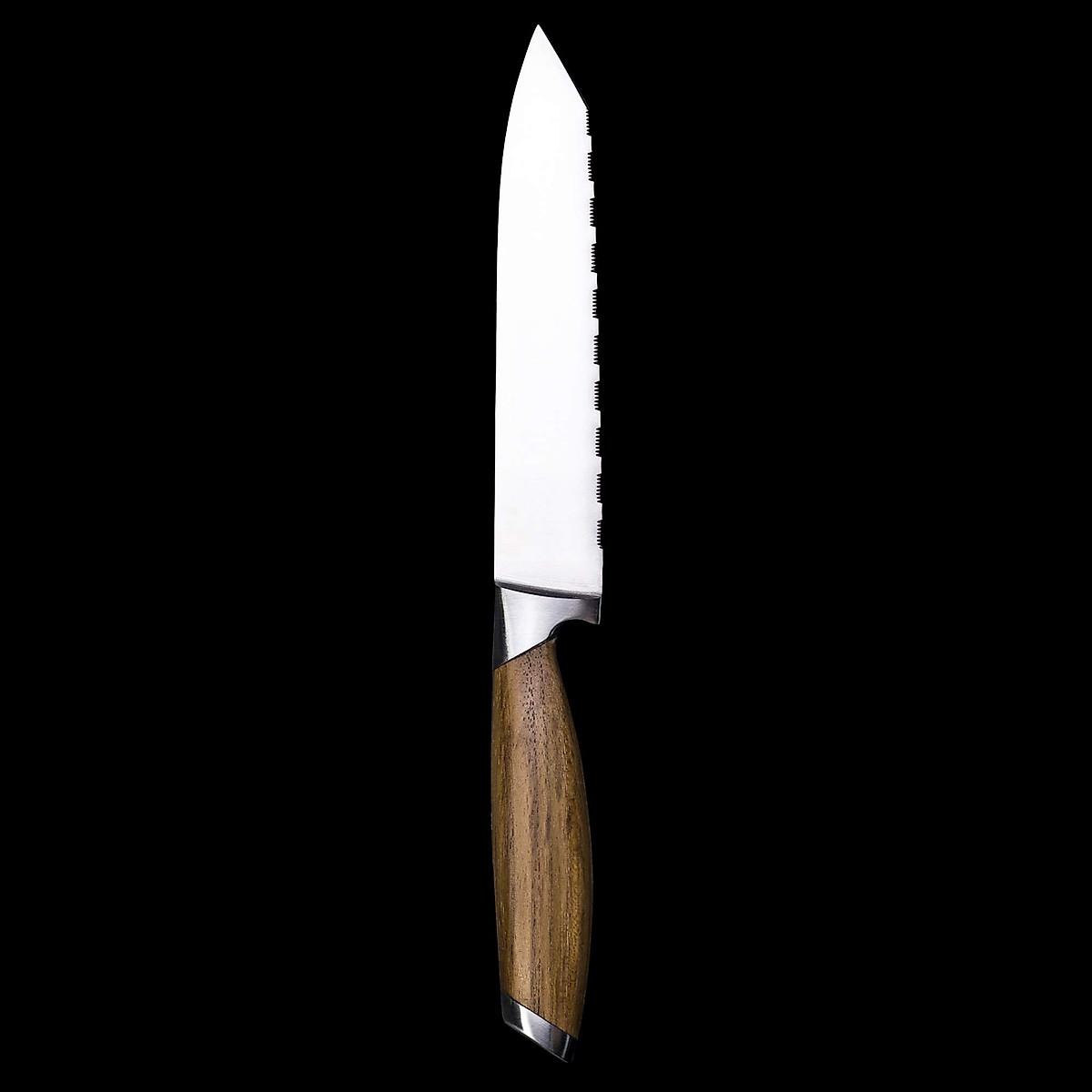 Schmidt Brothers - Bonded Teak, 6" Double Edge Utility Knife, High-Carbon German Stainless Steel Multipurpose Kitchen Cutlery
