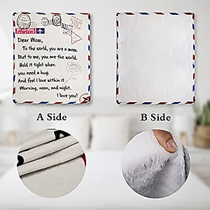 Elegant Gifts for Mom,Mom Gifts, Dear Mom Blanket,Best Birthday Gifts for Mom,Mothers Birthday Gifts from Son, Mom Gifts from Daughters, I Love You Mom Blanket,Mother Gifts(50×60 inchs)