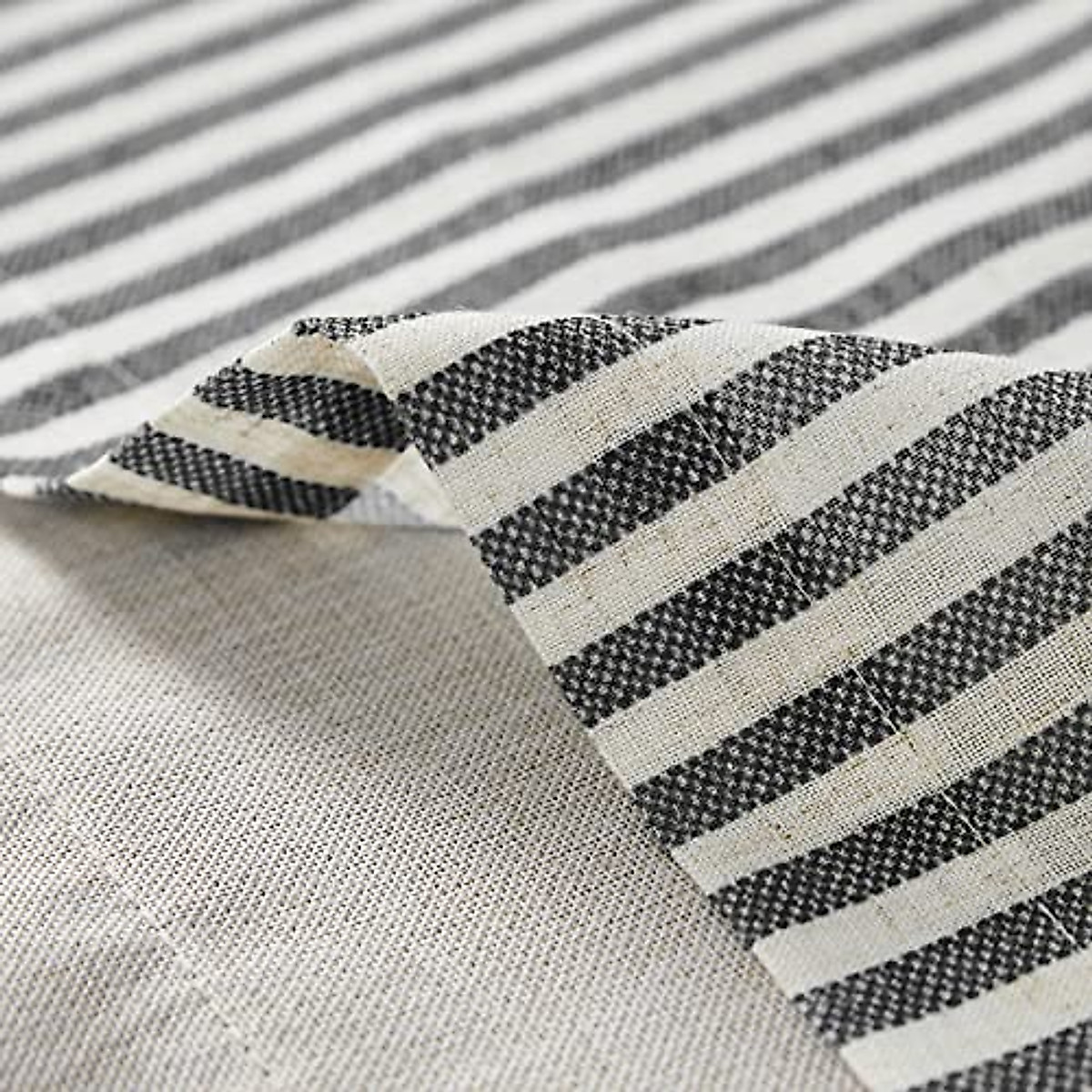 jinchan Striped Valance Curtain Blackout Kitchen Valance for Windows Pinstripe Valance for Living Room 18 Inch Double Layer Farmhouse Window Valance Overlay Valance Rod Pocket 1 Panel Black on Beige