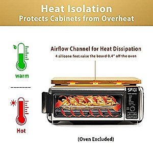 Cutting board Compatible with Ninja Foodi SP101 SP201 SP301 Digital Dual Heat Air Fryer, for Countertop Convection Toaster Oven, Heat Resistant Silicone Feet, Creates Storage Space, Protects Cabinets