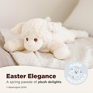 Bearington Baby Baa Plush Stuffed Animal Lamb with Rattle, 8 inches