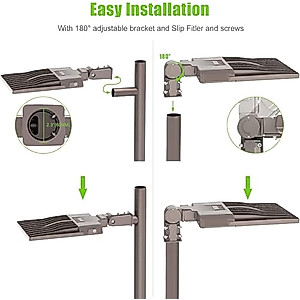 OPENLUX 10 Pack 320W LED Parking Lot Light with Photocell 48000LM LED Shoebox Pole Lights Slip Fit Mount Flood Lights UL Listed 5000K IP65 Outdoor Street Court Commercial Lighting AC 100-277V