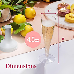 24 Plastic Champagne Flutes Disposable | Clear Plastic Champagne Glasses for Parties | Clear Plastic Cups | Plastic Toasting Glasses | Mimosa Glasses | New Years Eve Party Supplies 2023