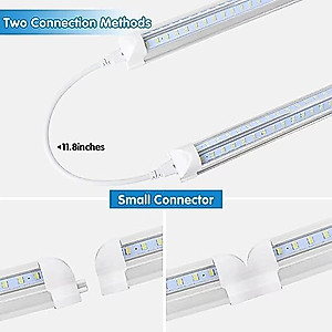AQIQUUT Led Shop Light 4FT, Led Garage Light,50W 6500K T8 Led Daylight 7000LM Linkable Clear Cover Integrated V-Shape,for Garage Warehouse Workbench Workshop,4-Pack