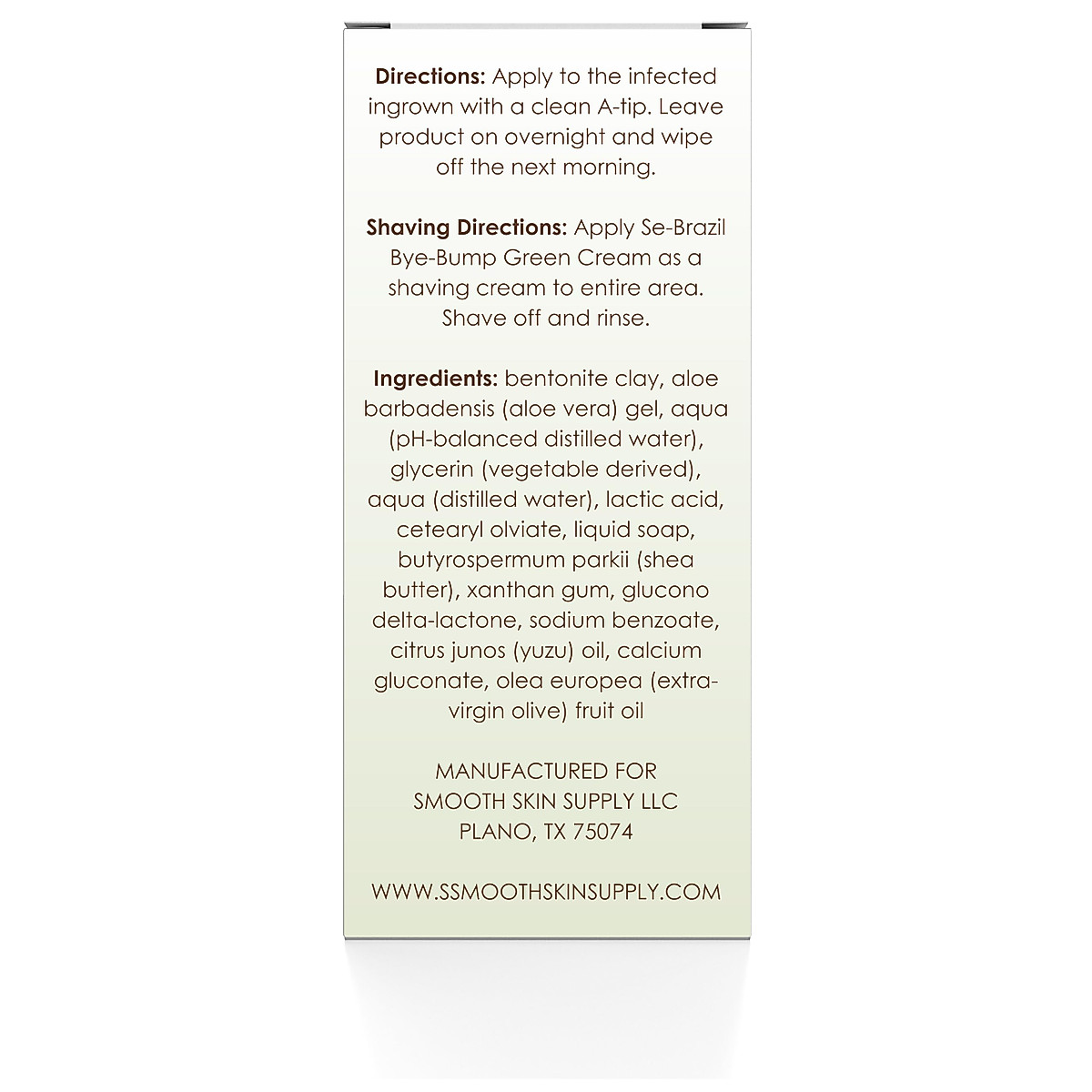 Bye Bump Green Cream by Se-Brázil for Stubborn Ingrown hairs, Razor Bumps and Body Acne Spot Treatment, Dual Action: Use as a Mask or Shaving Cream, 2 oz