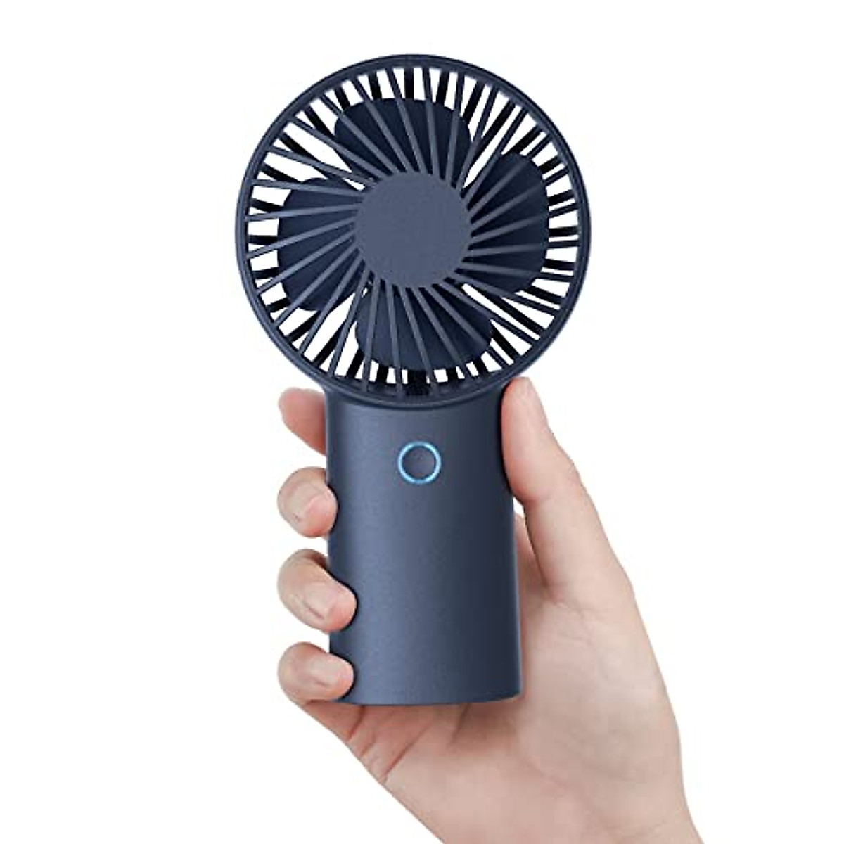 JISULIFE Handheld Portable [20H Max Cooling Time] Mini Hand Fan, 4000mAh USB Rechargeable Personal Fan, Battery Operated Small Fan with 3 Speeds for Travel/Commute/Makeup/Office-Blue