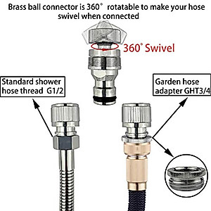 Dishwasher,washer Snap Coupling Adapter,shower hose, garden hose(3/4GHT) quick connection, for Bathroom/kitchen,sink to hose adapter Faucet Hose Adapter,Sink Quick-fit Attachment (Quick-Connect)