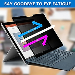 Laptop Privacy Screen Microsoft Surface Pro 7 Plus/7/6/5/4/3 th Gen 12.3 inch,Removable Privacy Screen Filter (for Surface Pro 7+/7/6/5/4 Privacy Screen Protector),-Anti Blue Light/Anti-Glare