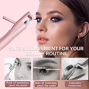 Mlen Heated Eyelash Curlers,Mini Handheld Eye Lash Curler,USB Rechargeable Electric Eyelash Curler,Heated lash Curler with 2 Modes,Long Lasting Curl Eyelash Curler