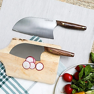 Lamson Vintage 2-Piece Chinese Santoku Cleaver Set