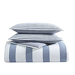 Nautica - Queen Comforter Set, Cotton Reversible Bedding with Matching Shams, Mediterranean Inspired Home Decor for All Seasons (Fairwater Blue, Queen)