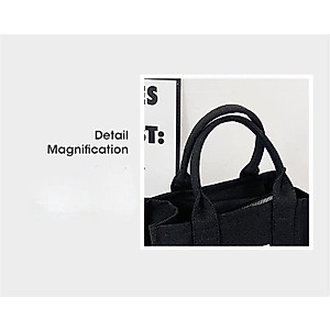 Women Tote Bag Large Shoulder Bag Fashion Crossbody Bag Large capacity vintage letter canvas tote bag (BIack, Large)