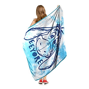 Northwest Winnie The Pooh Micro Raschel Throw Blanket, 46" x 60", Tie Dye Eeyore