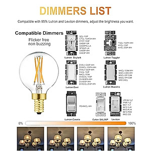 Duoled e12 g16.5 Light Bulb 6W Equal 60 Watt Soft White 3000k AC120V e12 Candelabra Bulb 60 Watt for Chandeliers,Ceiling Fan,Vanity Globe e12 Light Bulb 6Pack (6w=60w Soft White 3000k E12)