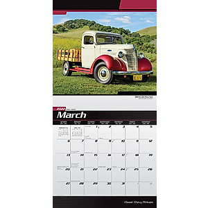 Classic Chevy Pickups 2022 12 x 12 Inch Monthly Square Wall Calendar with Foil Stamped Cover, Chevrolet Motor Truck