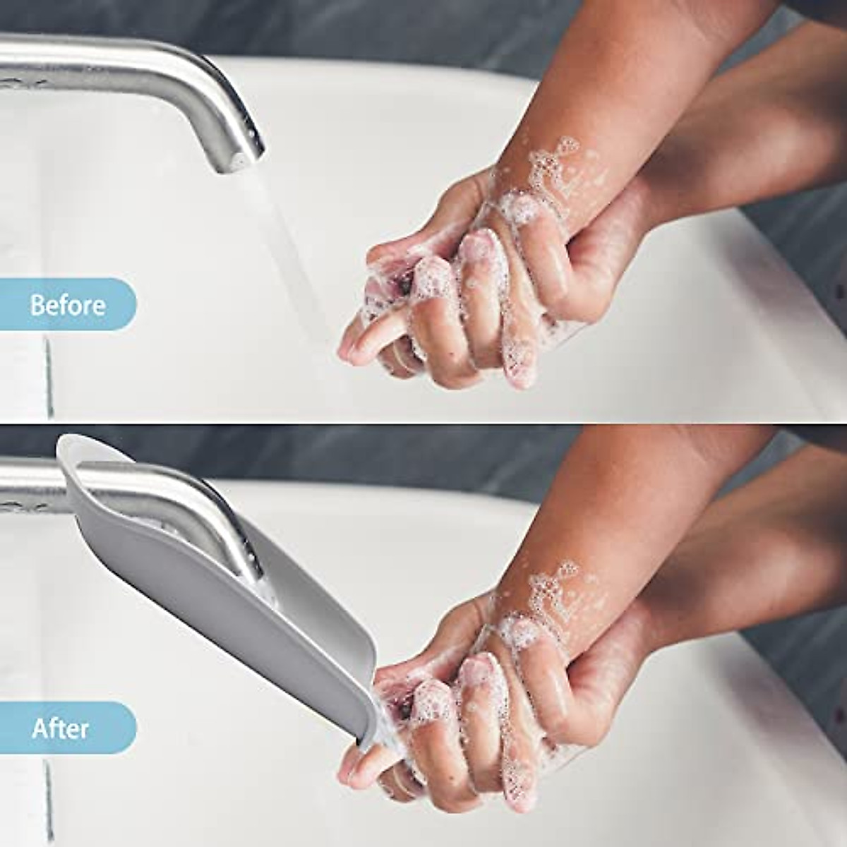 Faucet Extender for Toddlers - 3 Pcs Silicone Kids Sink Extender for Bathroom Spout Bathtub(U Shape)