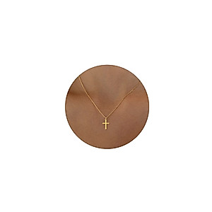 Tewiky Gold Necklace for Women, Dainty Cross Necklaces Simple Plated Y2k Cute Pendant Handmade Women Trendy Jewelry Gifts
