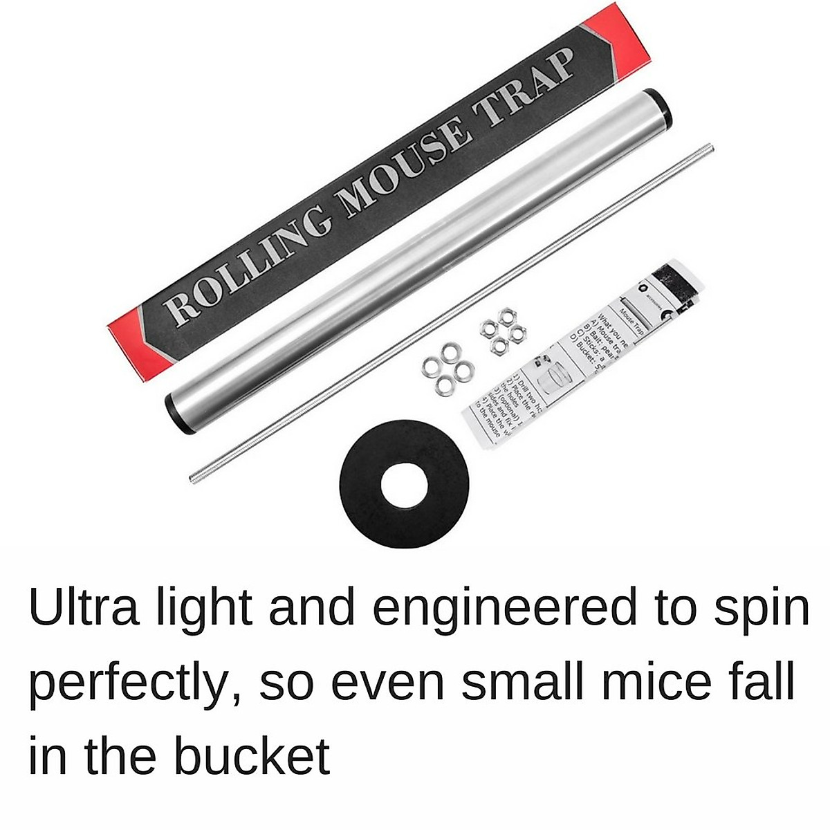 Odesos Mouse Trap, Live Catch and Release Bucket Spin Roller with an Original Ring for Mice Rats Rodents. Humane. Auto Rolling Reset. Safe for Children and Pets Works Outdoors and Indoors