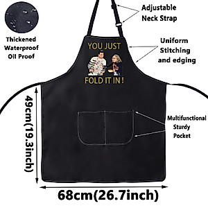 WZMPA TV Show Quote Kitchen Apron TV Show Fans Gift You Just Fold It In Adjustable Apron For Baking Cooking (Fold It In Apron BL)
