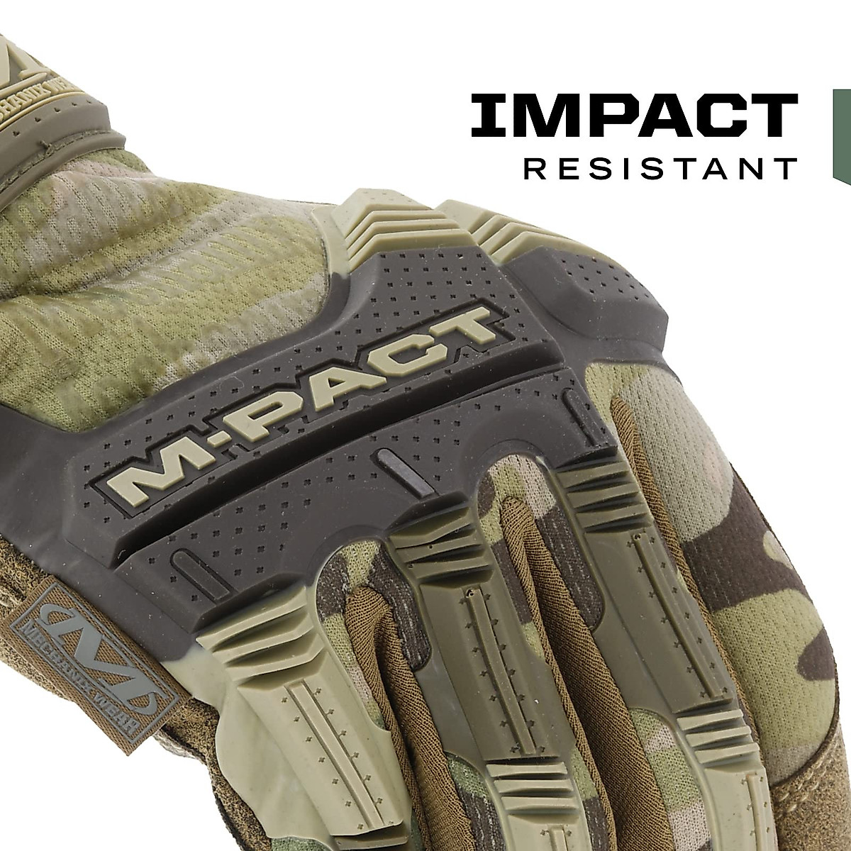 Mechanix Wear: M-Pact Tactical Gloves with Secure Fit, Touchscreen Capable Safety Gloves for Men, Work Gloves with Impact Protection and Vibration Absorption (Camouflage - MultiCam, Large)