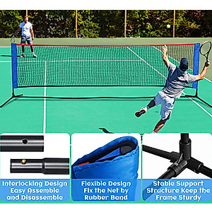 Volleyball Net with Poles 10FT Portable Volleyball Net Height Adjustable for Outdoor Backyard