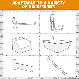 Landical PVC Slat Wall Panels 4 x 4 Ft, 4 Panels, Garage Wall and Home Organizer Storage System Slat Wall Paneling Garage Slatwall for Garage Wall Tool Organization Peg Board Storage Rack, White