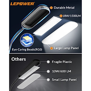 LEPOWER Desk Lamps with 50 Lighting Modes & Floor Lamp with Stepless Dimmer and 5 Color Temperatures