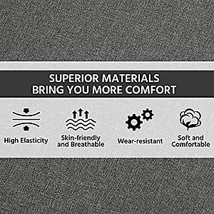 Yaheetech Modern Armchair, Mid Century Accent Chair with Sturdy Wood Legs and High Back for Small Space, Upholstered Fabric Sofa Club Chair for Living Room/Bedroom/Office, Set of 2, Dark Gray