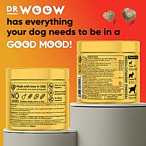 Dr Woow Multivitamins for Dogs - Everyday Vitamins for Dogs | Gut Immune Health, Joint Heart Eye Support | Dog Supplements Glucosamine Chondroitin, Digestion Probiotics, Omega 3 Fish Oil | 90 Ct