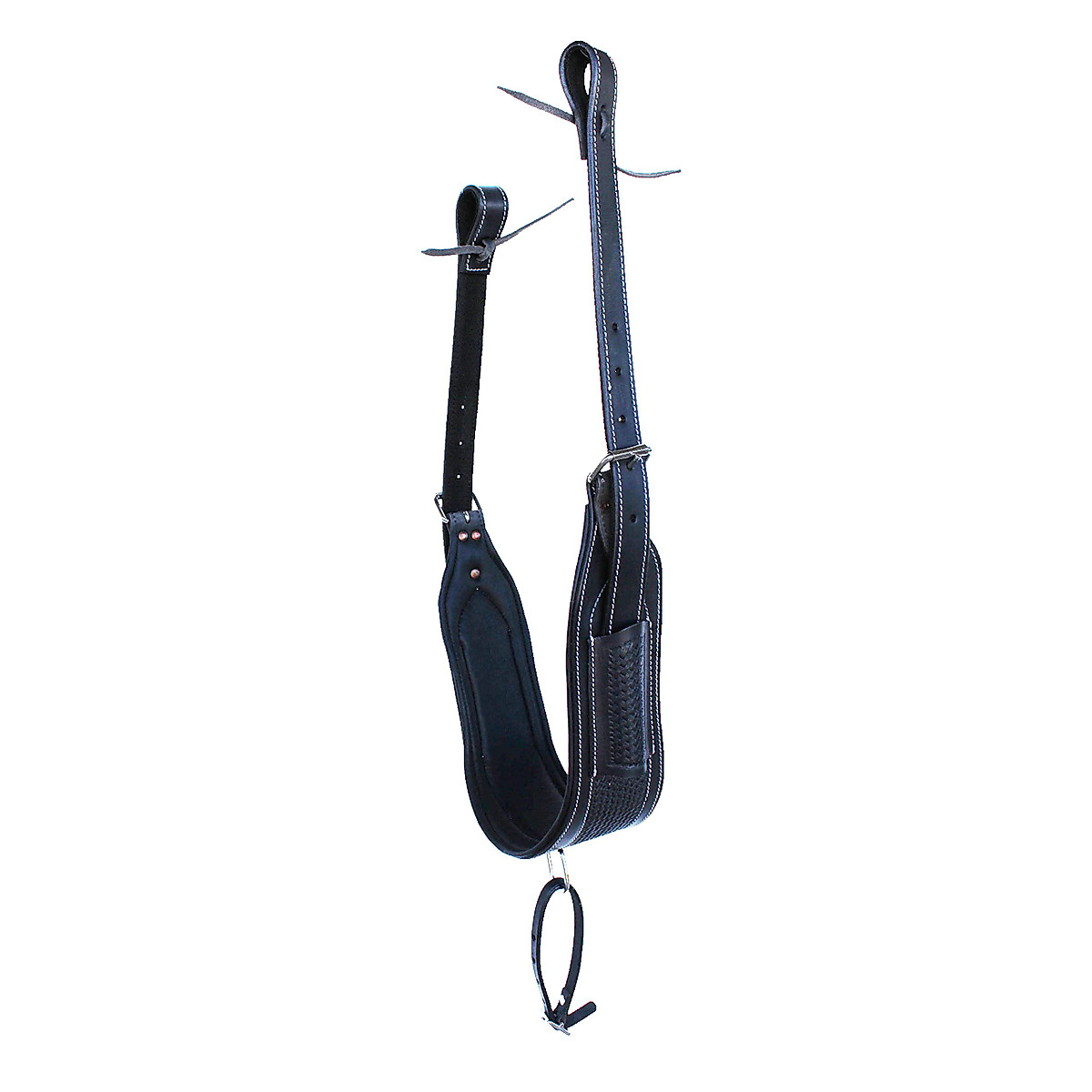 CHALLENGER Horse Western Tooled Padded Leather Rear Flank Back Saddle Cinch Billets 9782BK