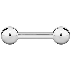 Forbidden Body Jewelry nipple barbell, nipple bars, silver nipplerings piercing Surgical Steel 10g - 12mm Straight Barbell Body Jewelry, 6mm Balls