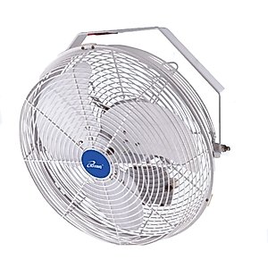 iLiving ILG8E18-15w 18 Inch Wall Mounted Adjustable Outdoor Waterproof Fan for Patio, Greenhouse, Garage, Workshop, and Loading Dock, White