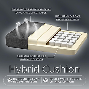 Vigosit Gaming Chair with Heated Massage Lumbar Support, Breathable Fabric Office Chair with Pocket Spring Cushion and Footrest, Recliner High Back PC Chair for Adult Black, JD-0801BK