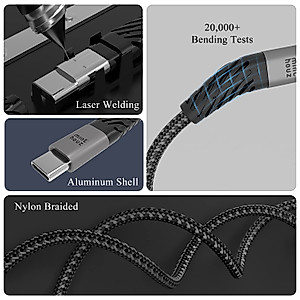 Minthouz USB C Cable Fast Charging Type C Cable 3A USB to USB C Cable Compatible with Samsung Galaxy S10 S9 S8 Plus Note 9 8, Huawei, Moto Z Z2, LG V30 V20, Nylon-Braided-Grey [1-Pack 6ft]