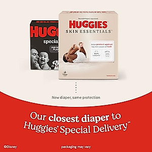 Huggies Size 1 Diapers, Skin Essentials Baby Diapers, Size 1 (8-14 lbs), 198 Count (3 Packs of 66)