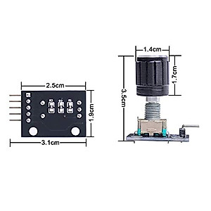 WayinTop 5pcs 360 Degree Rotary Encoder Module KY-040 Brick Sensor Development Board with Push Button for Arduino