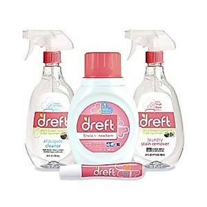 Baby Gifts Set by Dreft, Baby and Mom Gift Set with Liquid Laundry Detergent, Laundry Stain Remover, Stain Remover Pen & All Purpose Cleaner Spray, Great for Baby Showers