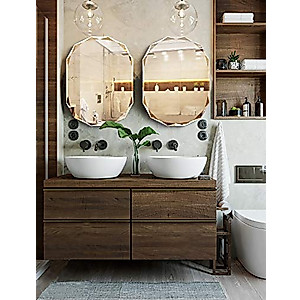 Frameless Scalloped Wall Mirror for Bathroom - Rectangle 20'' X 28'' X 1" Beveled Edge Frameless Rectangle Bathroom Mirror for Wall