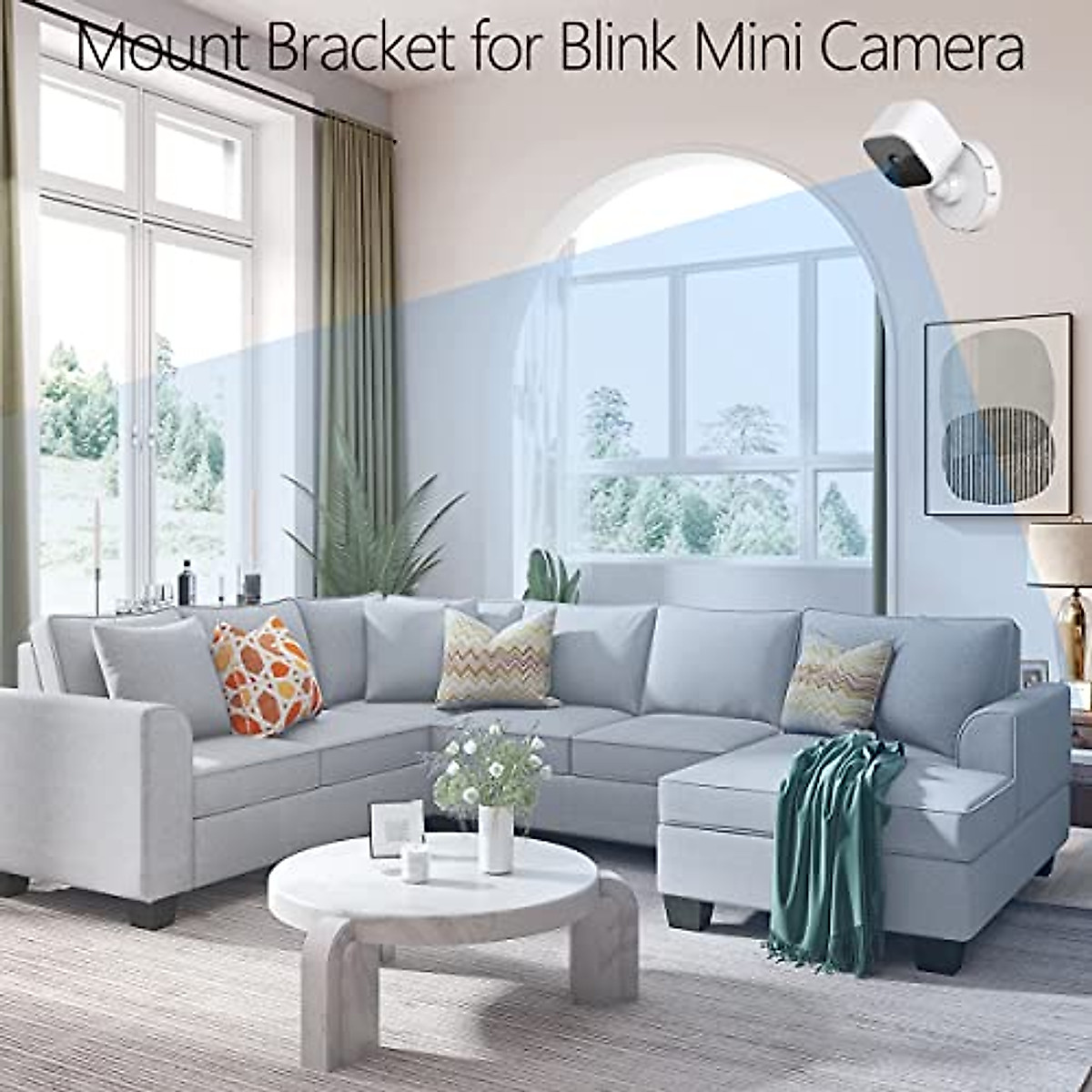 Blink Mini Camera Wall Mount Bracket, 2 Pack with Strong Adhesive Stand Bracket, Only Fit for Blink Mini Indoor Camera, No Drill, No Screws, Easy to Install (Blink Mini is NOT Included)