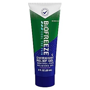 Biofreeze Overnight Gel Pain Relief, Knee & Lower Back Pain Relief, Arthritis Pain Reliever, Neck Pain Relief, Cooling Joint Pain Relief, FSA/HSA Eligible, Lavender Scented Menthol Gel 3 Fl Oz
