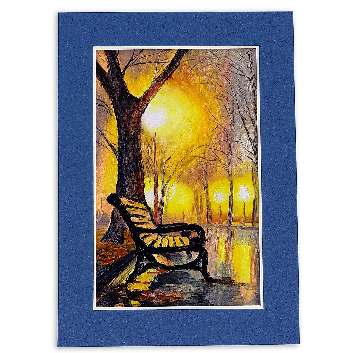 14x18 Mat Bevel Cut for 12x16 Photos - Acid Free Bottle Blue Precut Matboard - For Pictures, Photos, Framing - 4-ply Thickness