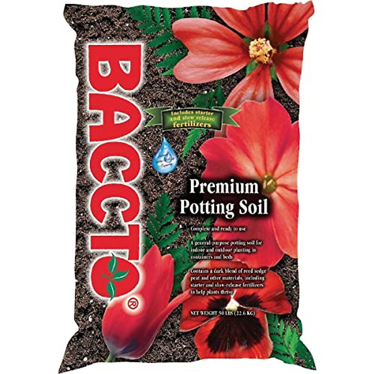 Michigan Peat 1250 Baccto Premium Potting Soil, 50-Pound