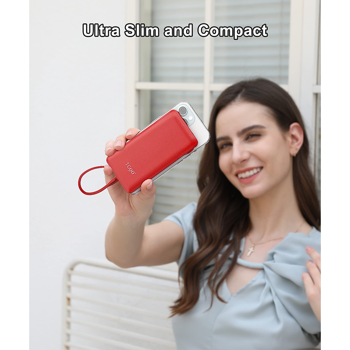 TG90° Portable Charger 10000mah Cell Phone Battery Backup, Ultra Slim ...