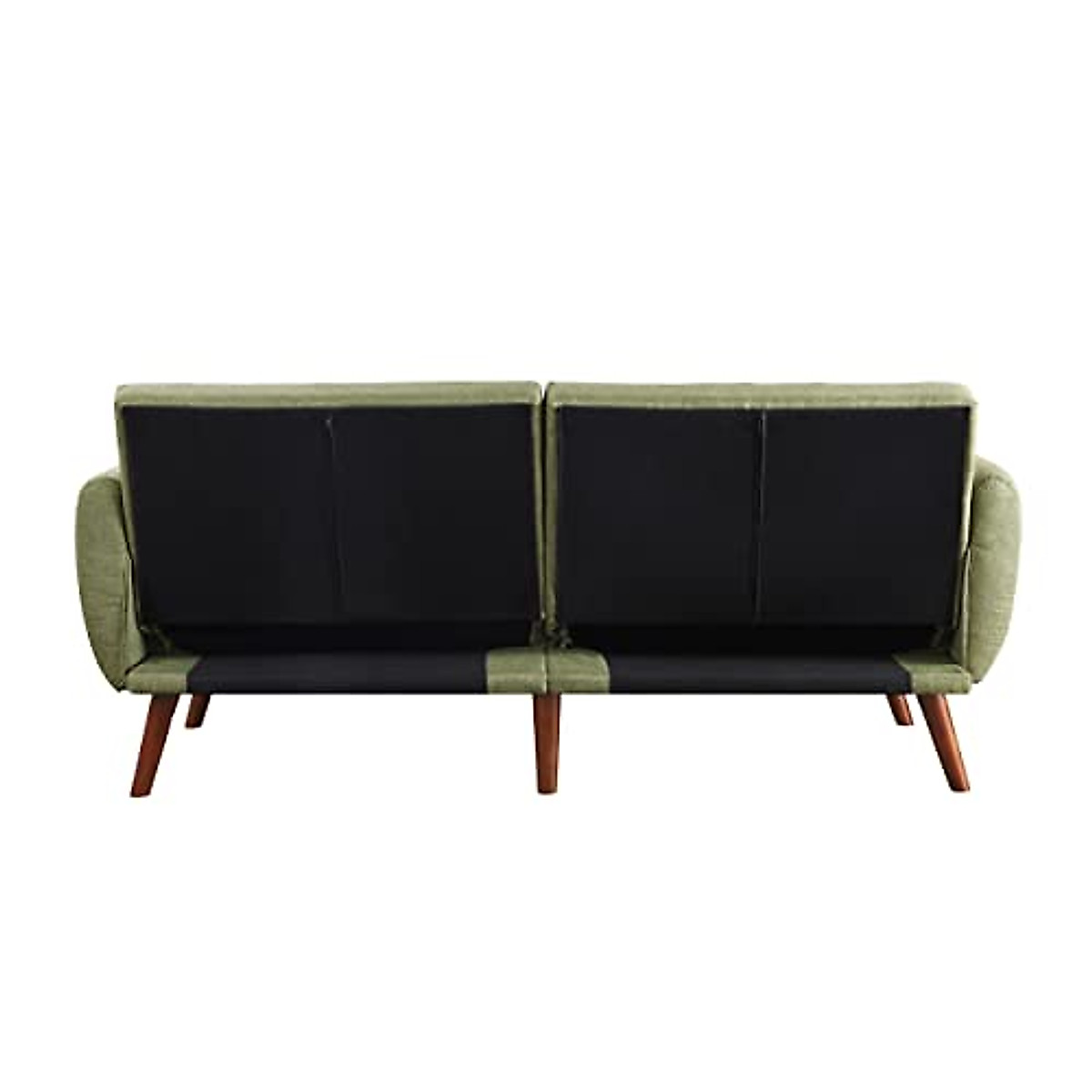 HABITRIO Futon Sofa Bed, Solid Wooden Frame Linen Fabric Upholstered 3 Seater Sofa Couch, Adjustable Sleeper Sofa Bed for Living Room, Bedroom, Office, 76" L x 31" D x 33" H