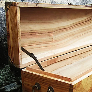 Dophee 2Pcs Antique Bronze Rotatable Folding Lid Support Stay Hinges for Home Furniture Cabinet Wooden Boxes Cases Display - 4.41"x 2.64"x 0.43